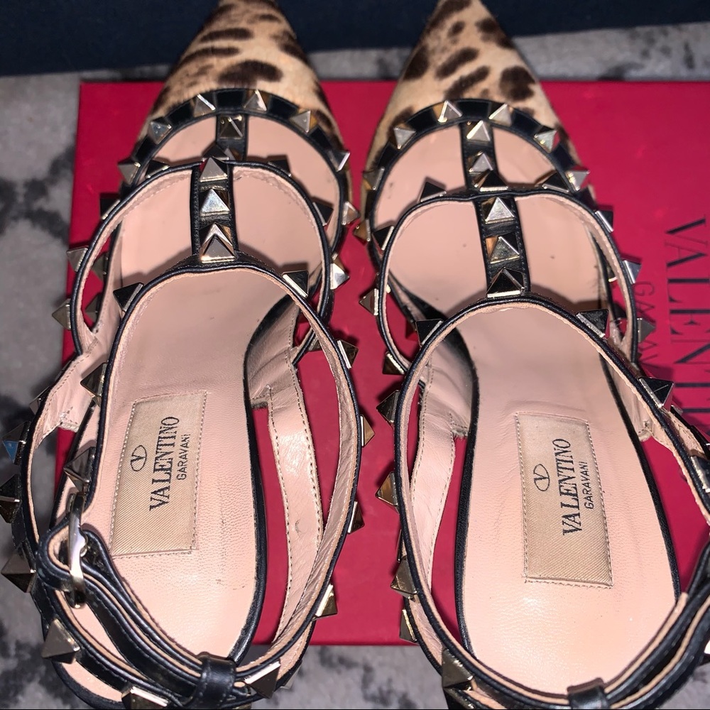 Valentino Rockstud Leopard-Print Pony-Hair Pump - Gem